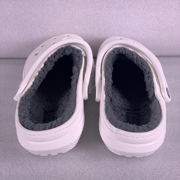 CROCS | Shoes | Crocs Classic Lined White Grey Clogs 2359 | Poshmark